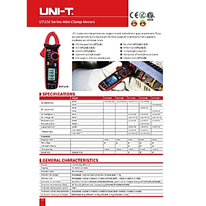 UNI-T UT210B True RMS 200A AC Mini Clamp Meters Ammeter NCV Test Professional Multimeter Digitais LCD Backlight MAX MIN