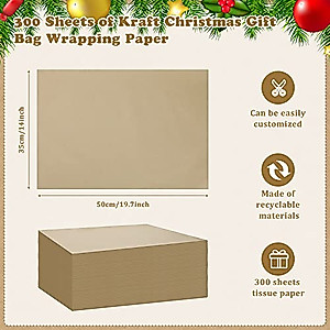 300 Sheets Kraft Tissue Paper 14 x 20 Inches Wrapping Paper Bulk Tissue Paper Decorative for School Baby Shower Graduation Weddings Birthday DIY Bags Gifts (Brown)