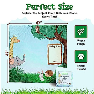 Premium Baby Milestone Blanket for Baby Girl and Boy - Soft, Hypoallergenic Perfect Baby Monthly Milestone Blanket Boy or Girl - Includes 28 Milestone Cards Ideal for Photography