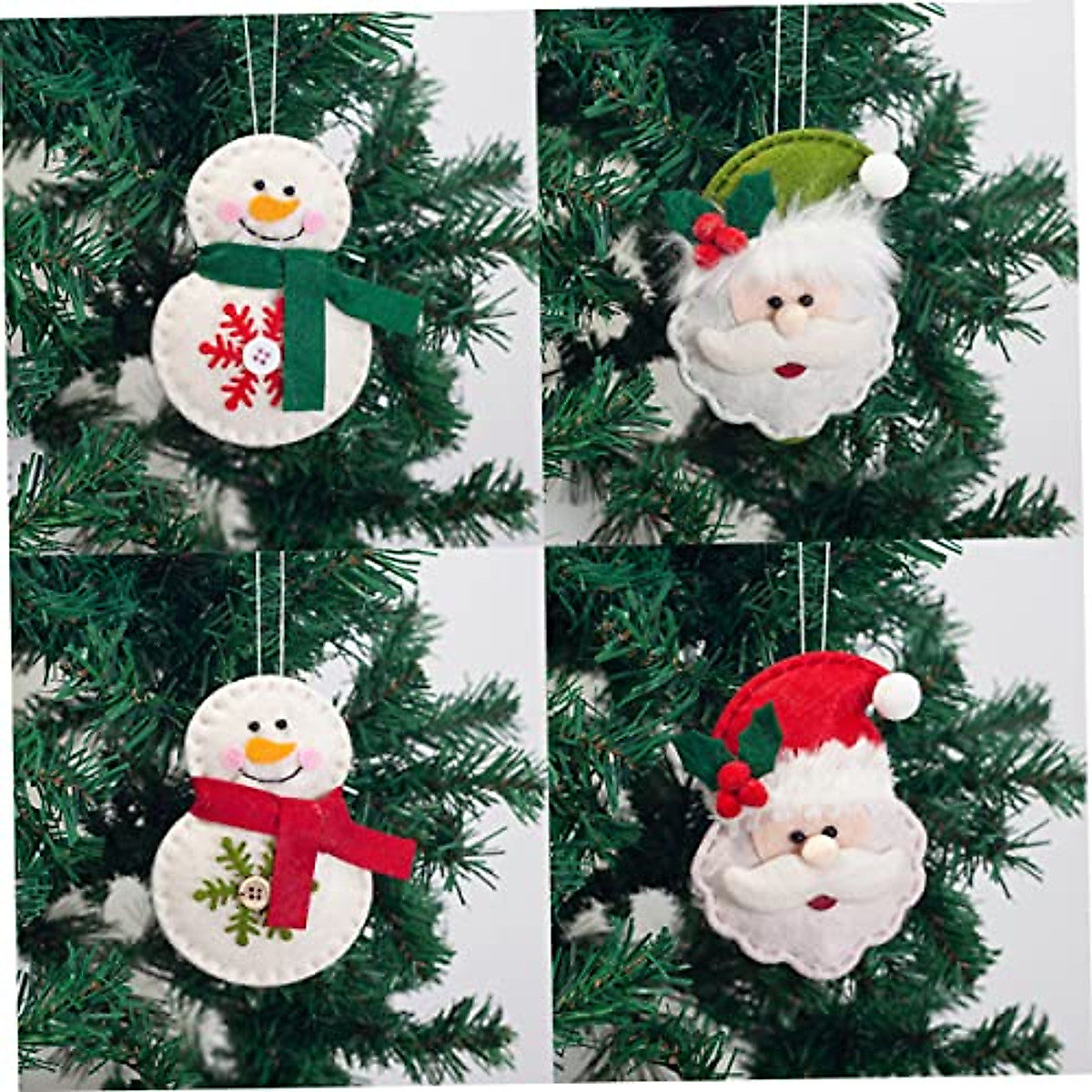 BESPORTBLE 4pcs Home Decoration Home Decorations Christmas Decor Felt Snowman Ornament Christmas Felt Ornaments Snowman Tree Ornaments Pendant Ornament Christmas Ornaments Hanging Ornament