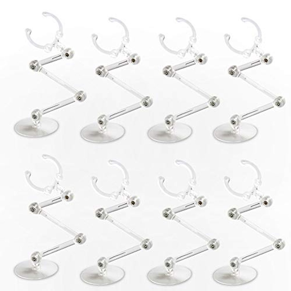 Linhoo Action Figure Stand, 8pcs Action Figure Display Compatible with HG RG SD SHF Gundam Stand 1/144 with Screwdriver
