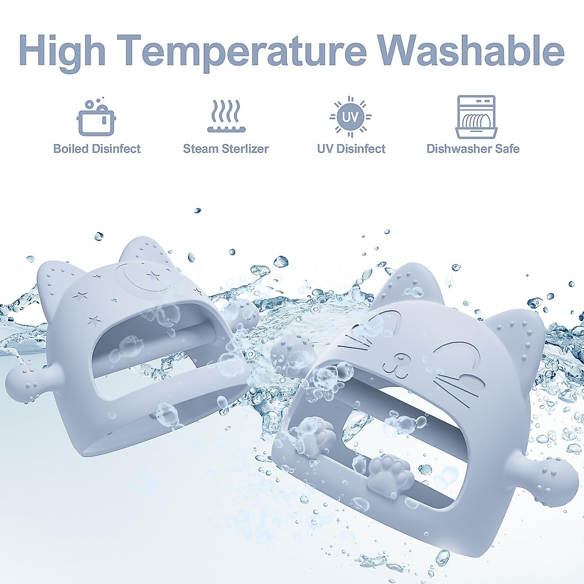 Baby Teething Toys for Babies 0-6 Months-Baby Teether,Anti-Drop Silicone Mitten Teething Toy for Soothing Sore Gums,Teething Pacifier,Baby Toys 6 to 12 Months-Ideal Baby Travel Essentials for Moms