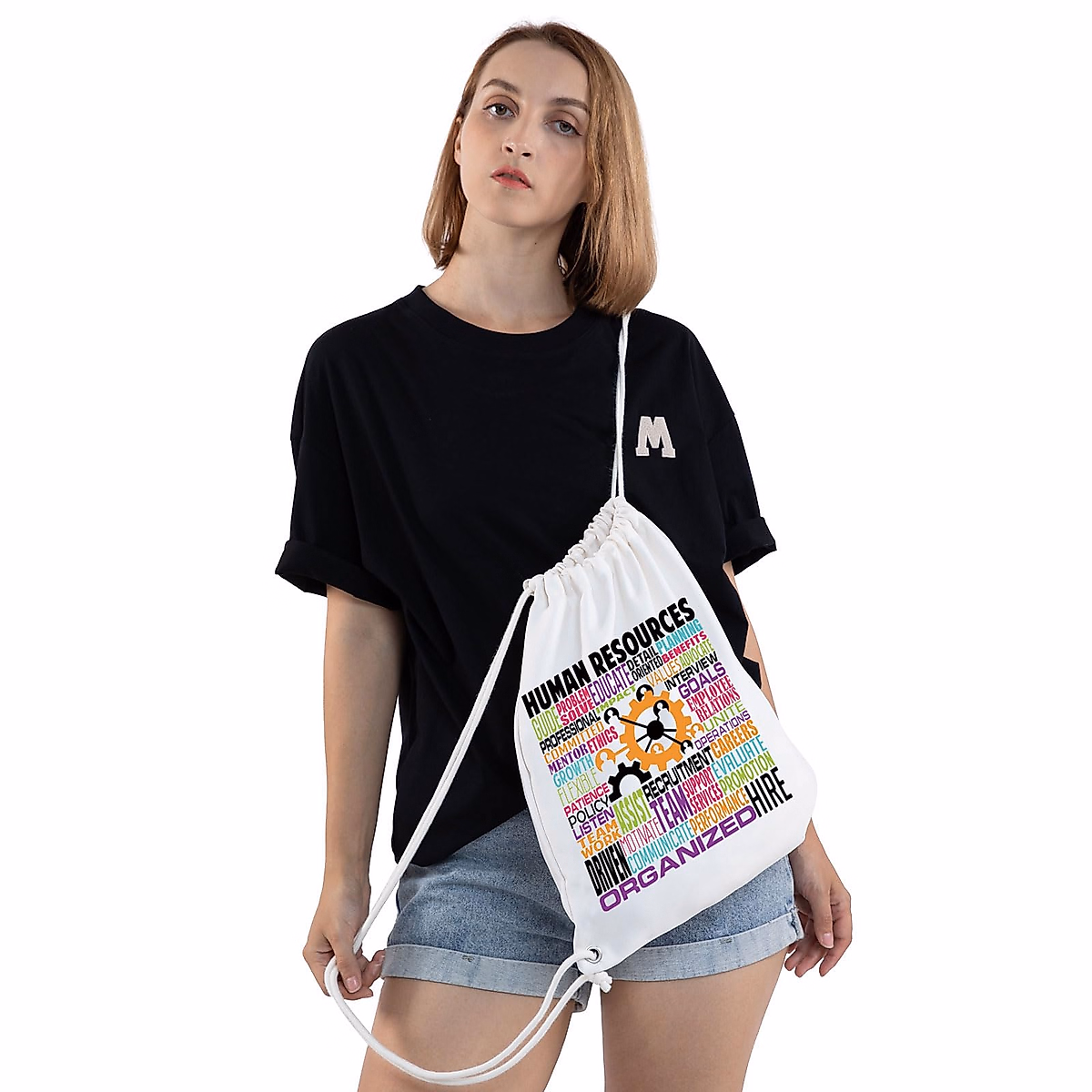 LEVLO Human Resources Canvas Tote Bag HR Gifts Recruiter Shoulder Bag For Human Resources Office Coworker (Human Resources DB)