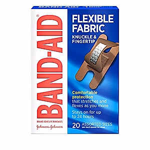 BAND-AID Brand Flexible Fabric Bandages Knuckle & Fingertip, 20 Count (Pack of 2)