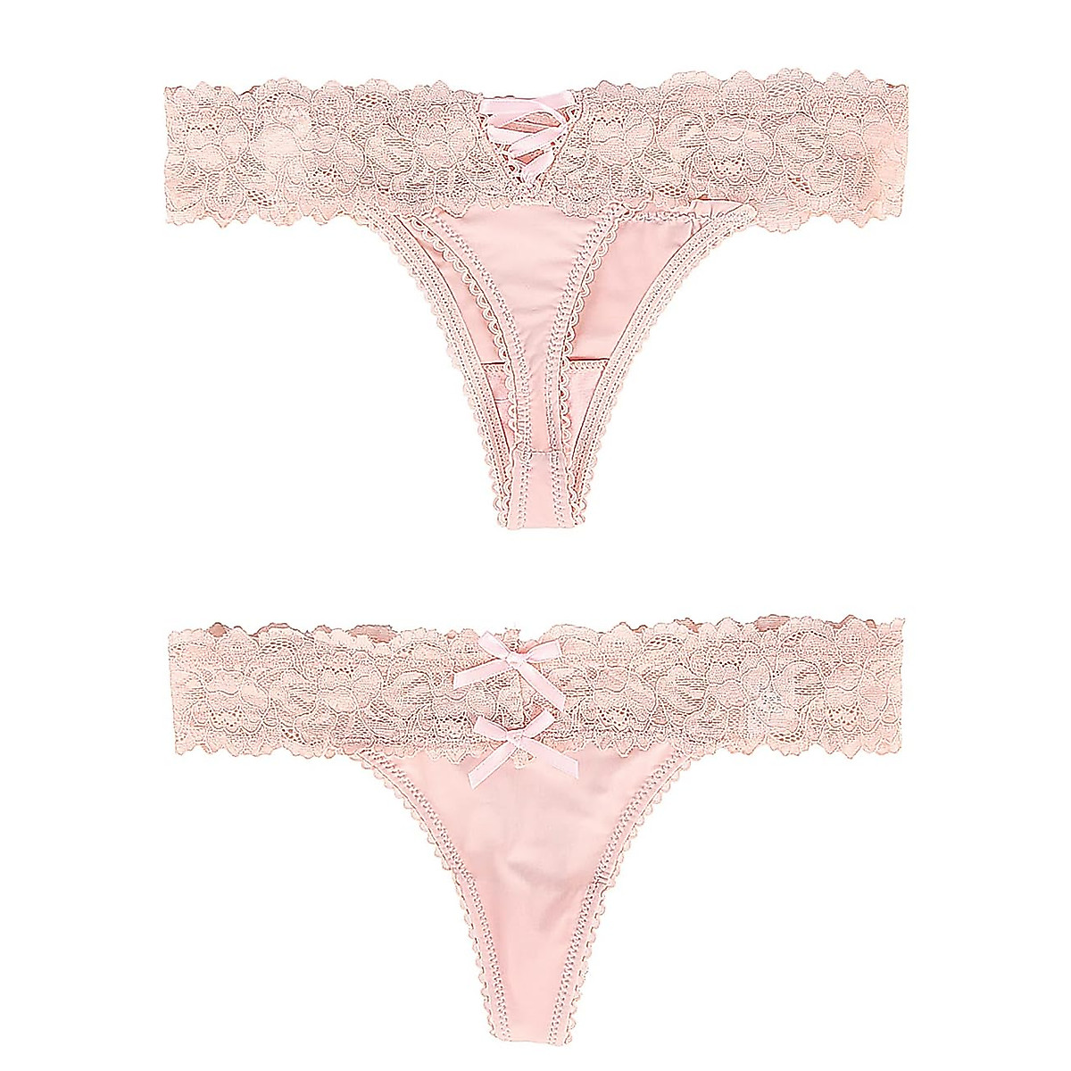 comeondear Sexy Lace Thongs for Women 3 Pack Panties Cheeky Underwear Plus Size G-String Thongs for Women Seamless Floral Briefs