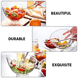 Housoutil Angled Salad Bowls Plastic Round Serving Bowls Footed Trifle Bowl Dessert Cups Sundae Ice Cream Bowls Chips Bowls for Candy Snacks Fruit Mixing Bowl