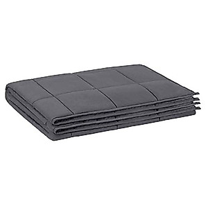 Nova Microdermabrasion Weighted Blanket (15 lbs 48 x 72 Inches, 130-170lb Individual,Grey) Heavy Blanket for Adults Women, Men, Children 100% Breathable Cotton with Glass Beads