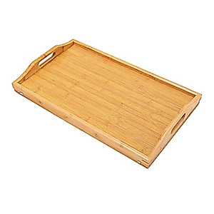 SANPON Bamboo Bed Tray for Eating Breakfast Trays for Bed Serving Trays with Handles Food in Bed Tray Large