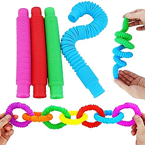 Tuko 24Packs Pop Fidget Tubes Party Favors for kids 1+ Goodie Bags Pinata Stuffers Toys for 1+ Years Old Boy and Girl Gifts,