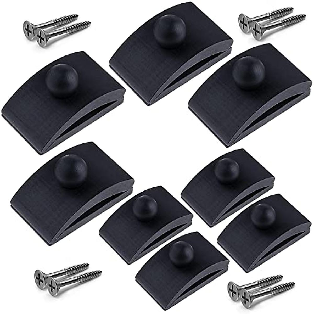 Classy Clamps Wooden Quilt Wall Hangers – 4 Large and 4 Small Clips (Black) and Screws for Wall Hangings - Tapestry Hangers/Quilt Hangers for Wall hangings - Quilt Clips/Wall Clips for Hanging