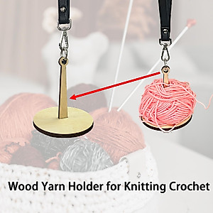 SPANSEE Portable Wrist Yarn Holder, Yarn Ball Holder, Yarn Minder, Yarn Storage, Wood Yarn Holder, Yarn Holder with Leather Wrist Strap, Yarn Holder for Knitting, Knitting Supplies, Yarn Holder