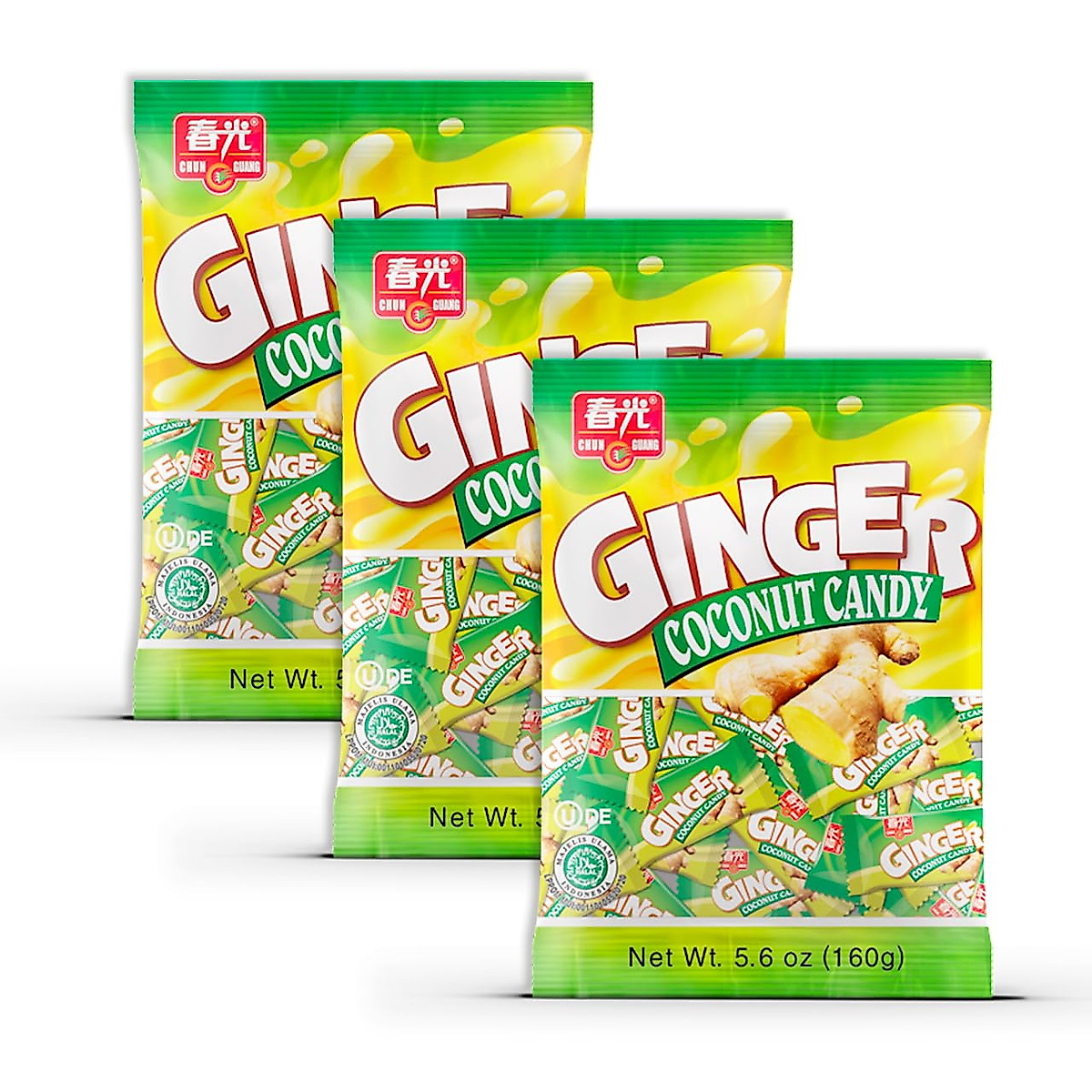 Chun Guang Ginger Coconut Candy, 5.6 Ounce (Pack of 3)