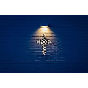 Ardour 9.7 Inch Antique Silver and Black Wall Cross For Home Decor.Metal Hanging Decorative Crosses Wall Decor.Cross For Wall Of Crosses,Religious Home Decor