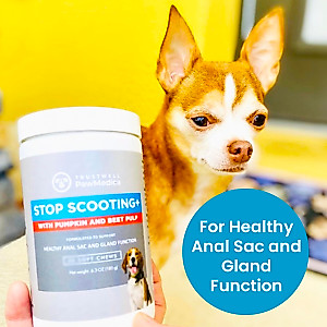 PawMedica Dog Anal Gland Chews to Stop Scoot for Dogs - Anal Gland Dog Constipation Relief - Recommended Dog AnalGland Support Chews Fiber - Fiber Supplement for Dogs (60 Dog Pumpkin Chews)