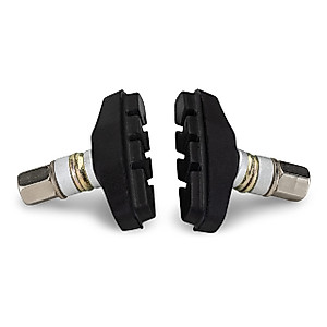 Schwinn Bike V Brake Pads, Durable Replacement Pads, Curved Design, Fits Most Bikes, One Pair, Bicycle Parts, Black