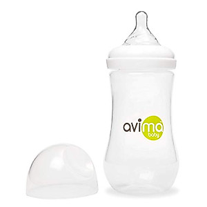 Avima 12 oz Anti Colic Infant Bottles, BPA Free, Wide Neck with Fast Flow Nipples (Set of 3)