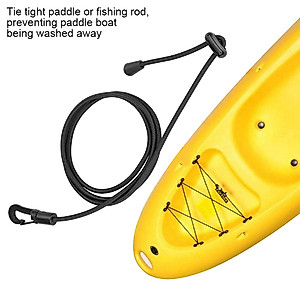 2Pcs Kayak Paddle Leash, Rubber Oar Rope Hook Paddle Board Leash for Paddling Avoiding Washed Oars Away Rowing