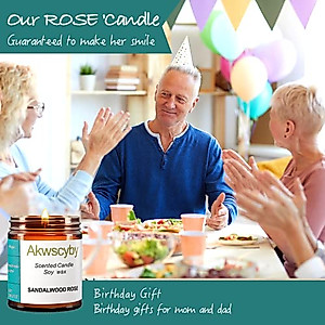Birthday Gift Candles,Sandalwood Rose Candle,Engagement Gift,All Natural Candle, New Home Luxury Candle,Funny Birthday Gifts for Women, Men, Friends | 7oz, 40-Hours Burning Time