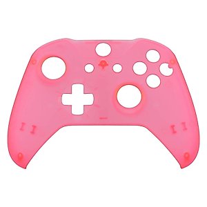 eXtremeRate Foggy Clear Pink Faceplate Cover for Xbox One Wireless Controller (Model 1708), Custom Case Replacement Front Housing Shell for Xbox One S & Xbox One X Controller - Controller NOT Included