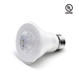 YGS-Tech PAR20 LED Bulb, 7W Dimmable Flood Light Bulbs (50W Equivalent), LED Spotlight Bulb, 3000K Warm White, 500 Lumens, E26 Base, Indoor/Outdoor - UL Listed, 6 Pack