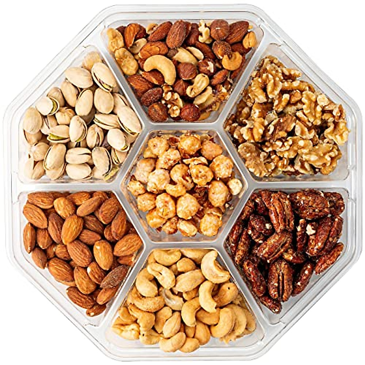 Holiday Nuts Gift Baskets for Families, 7 Variety Christmas Gift Basket, Healthy Gourmet Food Gifts for Delivery Prime, Fresh Fruit Nut Gift Box, Sympathy Gifting Ideas for Men Woman Mom Dad Grandma