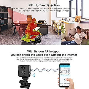 Spy Camera Hidden WiFi Mini 4K Wireless Indoor IP Cam Secret Nanny Security Surveillance for Baby Pet with Phone App AI Human Detection Alarm Push Cloud/64GB Night Vision 100 Day Standby Battery Life