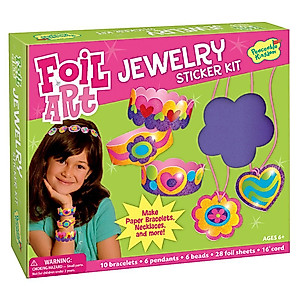 Peaceable Kingdom Sticker Crafts Make My Own Foil Art Sticker Jewelry Kit for Kids