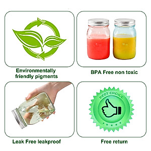 16 oz Teal Mason Jars with Lids，Regular Mouth Canning Jar, 6 Pack Multifunction Glass Container, for Storage, Canning, Pickling, Preserving, Fermenting, DIY Crafts & Decor