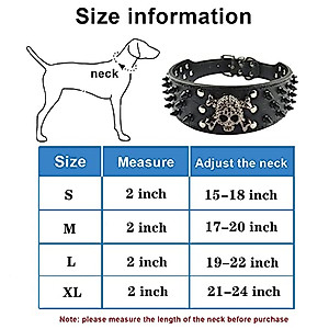 Serijoars Spiked Studded Dog Collar, PU Leather Dog Collar, Adjustable Pet Collars for Medium or Large Breed Pet (XL, Gold Brown1)