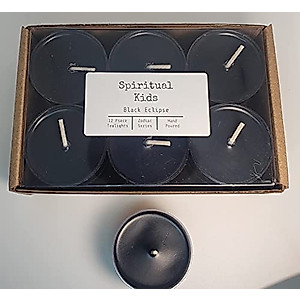 Black Eclipse (Dragon's Blood) Natural Soy Wax Tealights 12ct Hand Poured with Fragrant/Essential Oils!