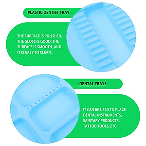 Plastic Dental Trays Instrument Trays Dental Instrument Set Plastic Serving Fruit Storage Trays Dentist Tools Kit Blue Pink Green