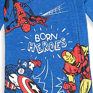 Marvel Avengers Captain America Iron Man Newborn Baby Boys 2 Pack Sleep N' Play Coveralls 3-6 Months