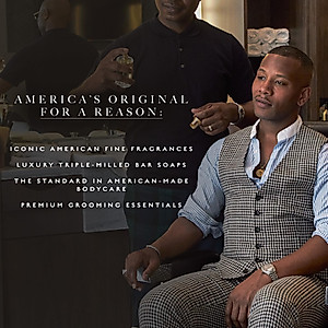 Caswell-Massey Natural Bar Soap for Men, Moisturizing Body Soap Bar for All Skin Types, Made with Essential Oils & Plant-Based Formula for Soft Skin, Newport, 5.8 oz