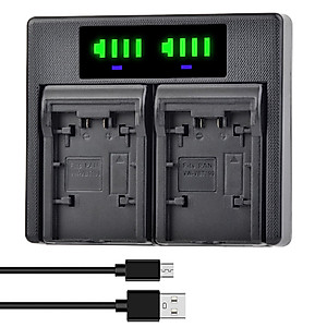 Batmax 2Packs VW-VBT380 VW-VBT190 Battery (3900mAh) + Dual USB Charger for Panasonic HC-V210, HC-V250, HC-V380, HC-V510, HC-V520, HC-V550, HC-V710, HC-V720, HC-V750, HC-V770, HC-VX870, HC-VX981