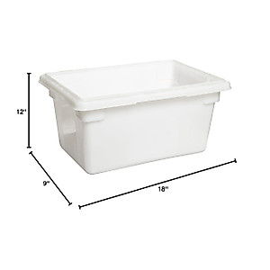 Rubbermaid Commercial Products Food Tote/Box, 5-Gallon, White, Freezer/Dishwasher Safe, Food Stroage/Organization for Fruits/Vegetables/Grains in Bar/Restaurant/Hotel/Home