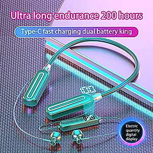 Neck Hanging Wireless Bluetooth Headset,Intelligent Digital Display Noise Cancellation Bluetooth Sport Headset Compatible with Android and iOS