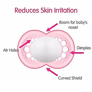 MAM Original Matte Baby Pacifier, Nipple Shape Helps Promote Healthy Oral Development, Sterilizer Case, 2 Pack, 16+ Months, Girl,2 Count (Pack of 1)