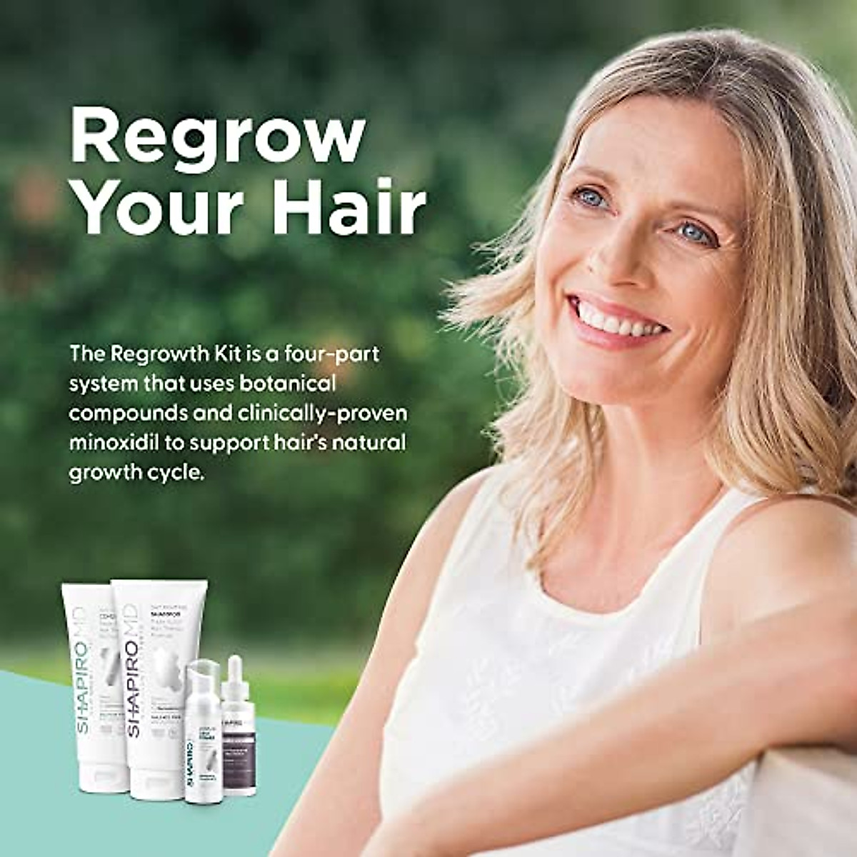 Women's Regrowth Kit Plus: Shampoo, Conditioner, 2% Minoxidil, Leave-In Foamer. Anti Hair Loss and Thinning Hair Solution for Women, 1 Month