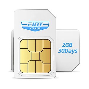 EIOTCLUB Prepaid SIM Card | 4G LTE - USA Compatible with Nationwide Networks for Unlocked IoT Device(NOT for Voice/Text Service. for Data Use Only) (2GB 30DAY)