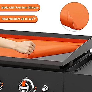 KALTEK 36" Silicone Griddle Mat, Upgrade Full-Edge Griddle Top Covers for Blackstone 36 Inch, All Season Cooking Protective Cover, Protect Griddle from Rodents, Insects, Debris and Rust (Orange)