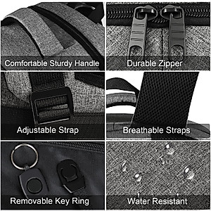 Naukay Carry on Backpack, Travel Laptop Backpack, TSA 17.3 Inch Extra Large Laptop Backpack for Women Men, Water Resistant Business Backpack Backpack with USB Charging Port, Grey