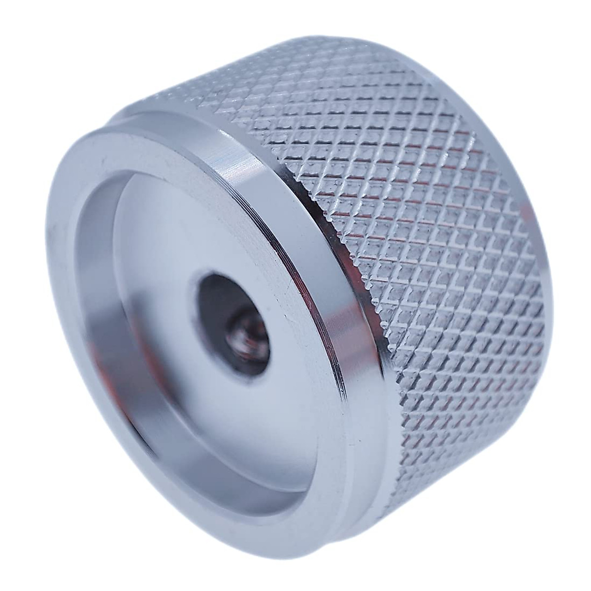 Szliyands 2 Pack Aluminum Rotary Electronic Control Potentiometer Knob,for 0.23'' Diameter Shaft, 0.98'' Dia, 0.61'' H, Guitar Knob, Audio knob, Volume Control Knob(Silver)