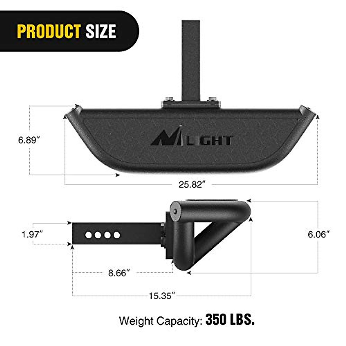 Nilight Hitch Step with 2" Hitch Receiver Rear Bumper Guard Protector Compatible with Car Truck Vehicles Upgraded Textured Black Hitch Step Bar with Hitch Lock & U-Bolts Stabilize,2 Years Warranty