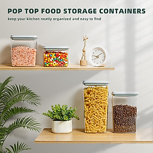 Tourdeus Pop Containers for Food Storage - 4 Pack Airtight Food Storage Containers, BPA-Free Flour Containers with Lids, Food-Grade Air Tight Containers for Food with Measurement Marks