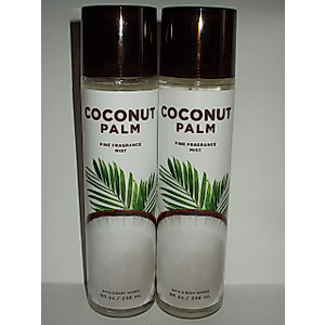 Bath & Body Works 2 Pack Coconut Palm Fine Fragrance Mist 8 Oz.