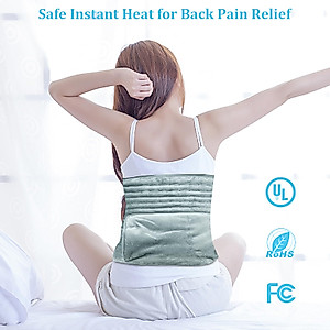 Heating Pad for Back Pain Relief Electric Heating Pad Wrap for Period Cramps Lower Back Neck Shoulders Pain Relief 6-Hour Auto Shut Off 12x24 Heated Pad + 20" Belt Adjustable 4 Timer & 6 Heat Level