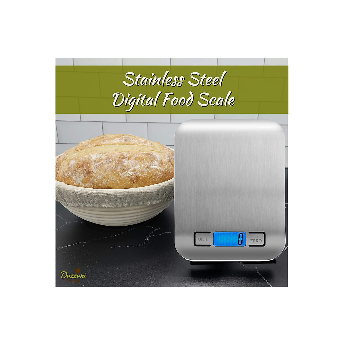 Duzzani Banneton Bread Proofing Basket, Sourdough Starter Kit, Bread Making Kit, sourdough bread, Sourdough Kit, Including a Digital Scale