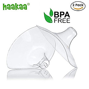 haakaa Nippleshield Silicone Nipple Shields for Breastfeeding with Carry Case Ultra-Thin Super-Soft (18mm, 2pk)