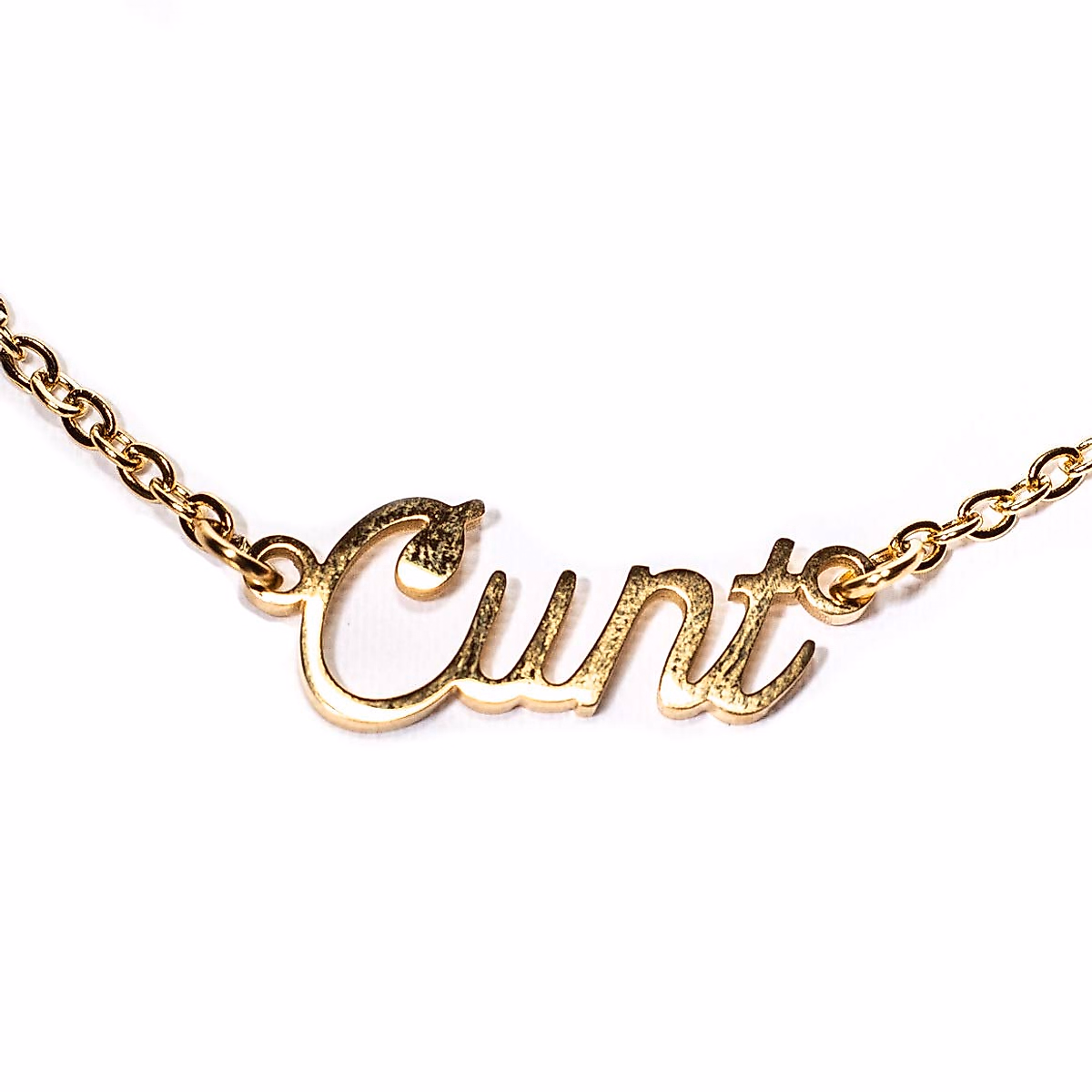 kink ink Cunt Necklace Gold Plated Stainless Steel Chain for Sexy Kinky Adults