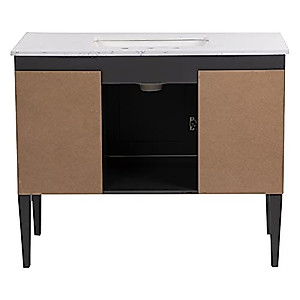 Spring Mill Cabinets Fordwin Bathroom Vanity with 1-Door Cabinet, 6 Drawers, Countertop with Undermount Sink, 43" W x 22" D 35.1" H, Shale Gray/Pulsar Top